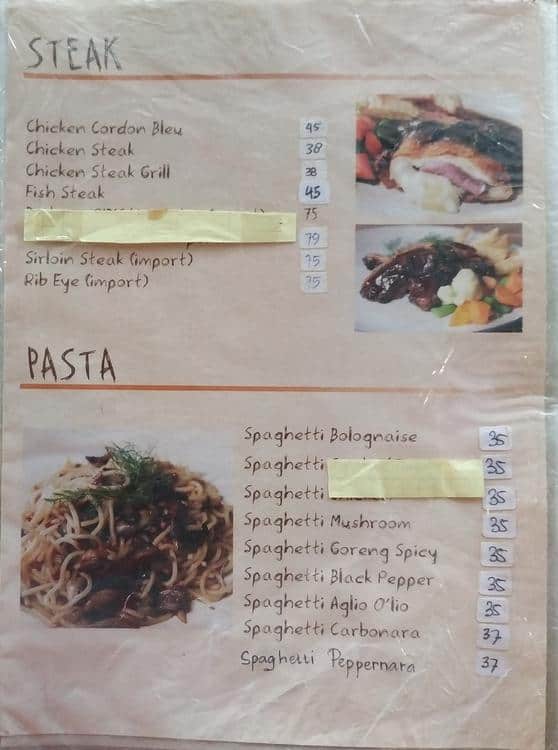 Menu at Cooking Mama restaurant, West Jakarta, VQ3J+C9V