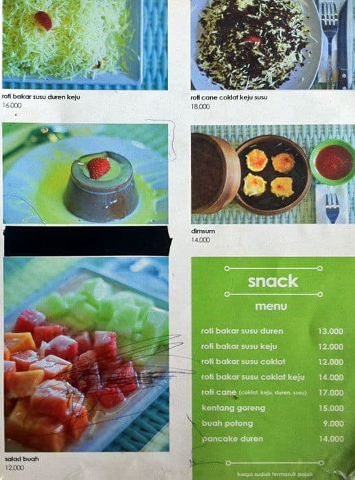 Menu at Sop Duren Rancamaya desserts, Jakarta