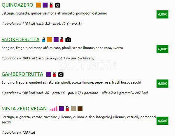 Menu at Zero fastfood fast food, Rome