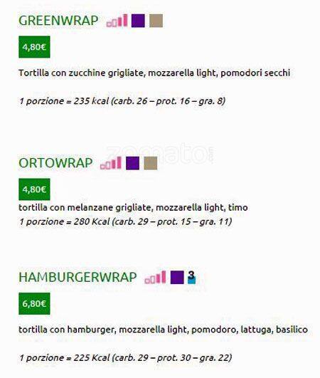 Menu da Zero fastfood fast food, Roma