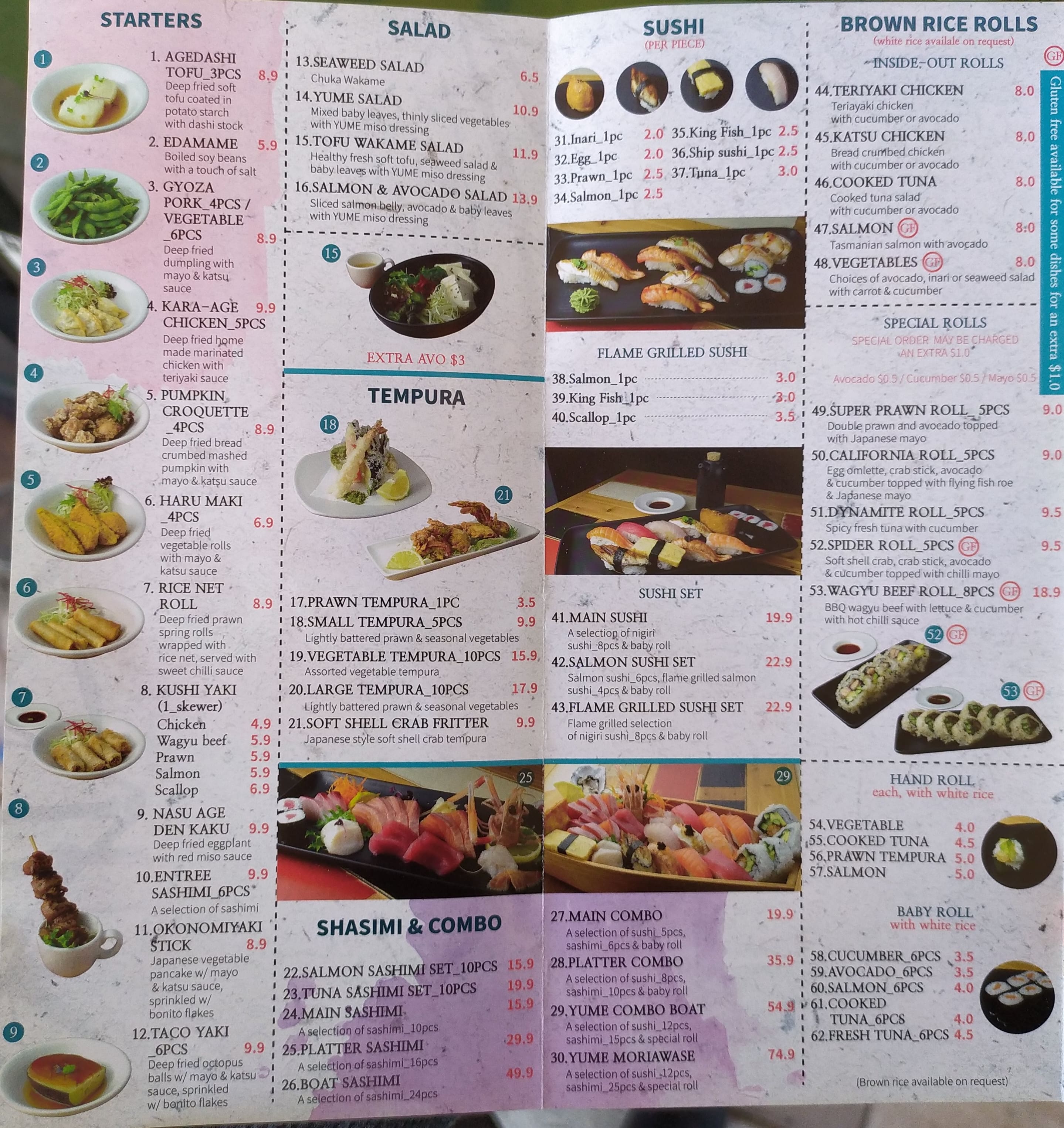 Menu at Yume Sushi Gladesville restaurant, Gladesville