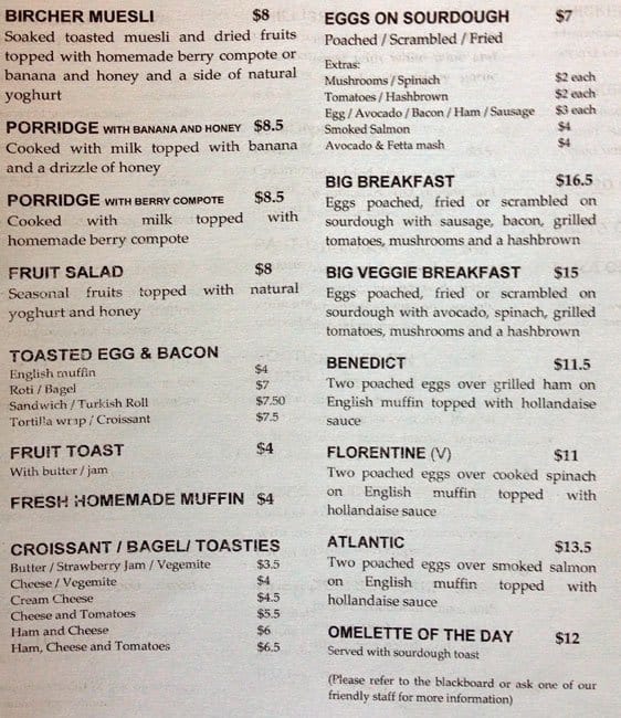 Times Cafe Menu, Menu for Times Cafe, Albert Park, Melbourne ...