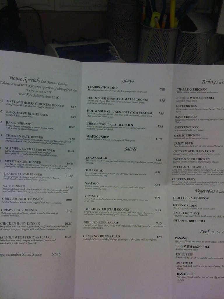 Menu at Thai Original BBQ Restaurant, Cerritos