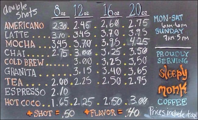 Down Pour Coffee Bar Menu, Menu for Down Pour Coffee Bar, Redmond ...