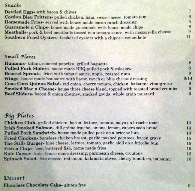 Menu at The Copper Still East Village pub & bar, New York City, 151 2nd Ave