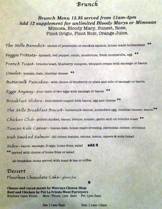 Menu at The Copper Still East Village pub & bar, New York City, 151 2nd Ave