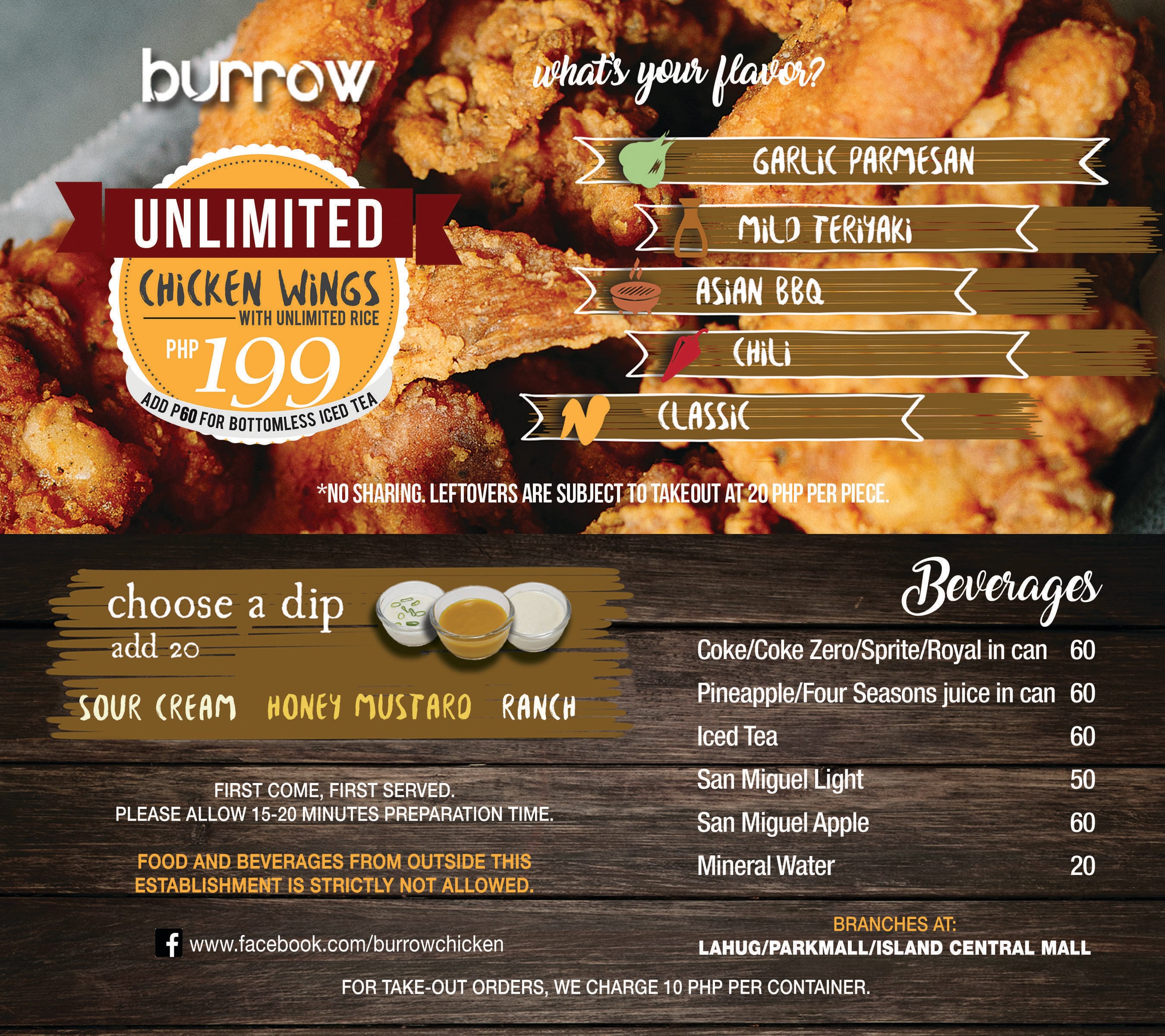 Menu at Burrow restaurant, Lapu-Lapu City, Second Floor