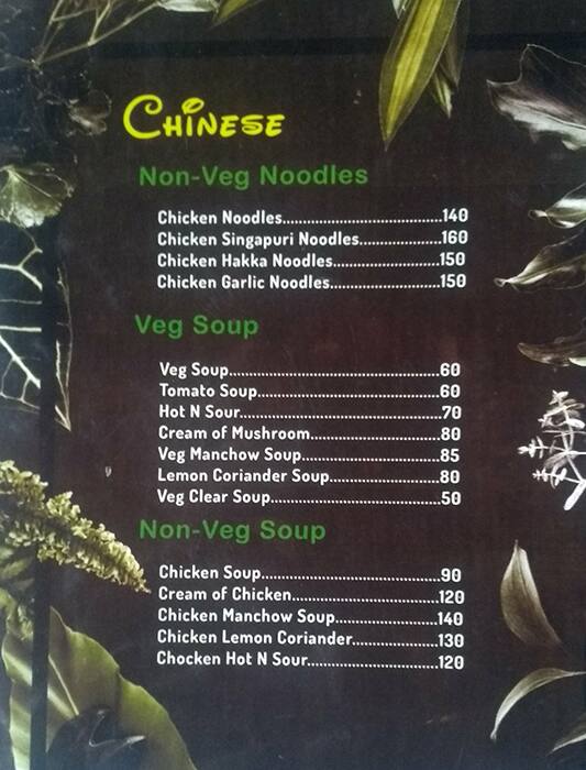 Menu at Kitchen Garden, Dera Bassi