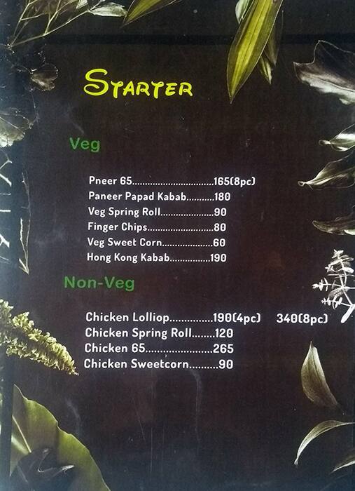 Menu at Kitchen Garden, Dera Bassi