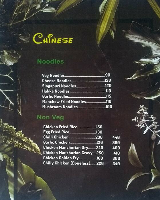 Menu at Kitchen Garden, Dera Bassi