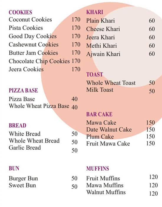 Menu at The Cake House, Thane