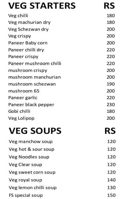 Menu of Fantastic Three, Vasai, Mumbai