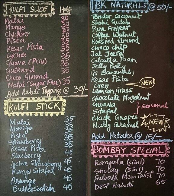 Bombay Kulfi Menu, Menu for Bombay Kulfi, Peelamedu, Coimbatore - Zomato