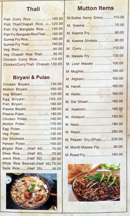 Menu at Mangalore Naaz Restaurant, Mumbai, Krishna Nivas