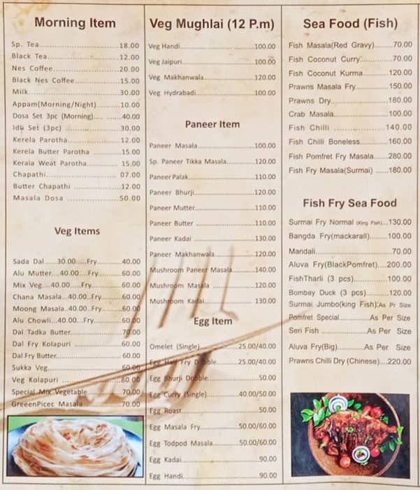 Menu at Mangalore Naaz Restaurant, Mumbai, Krishna Nivas