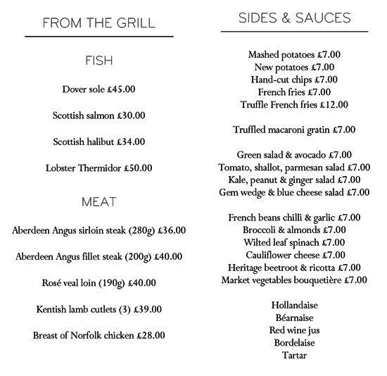 Menu at The Foyer At Claridge's restaurant, London