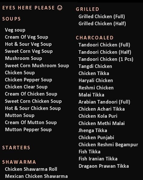 Menu at Minar Biriyani, Chennai, 25/35