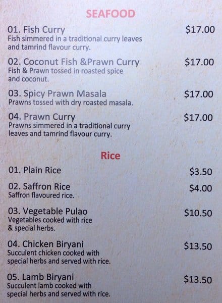 Menu at Aangan Footscray restaurant, West Footscray