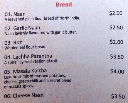 Menu at Aangan Footscray restaurant, West Footscray
