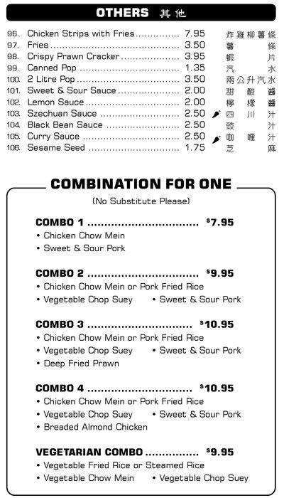 Menu at Main Choice Chinese Restaurant (Free Mini Roll for Orders over ...