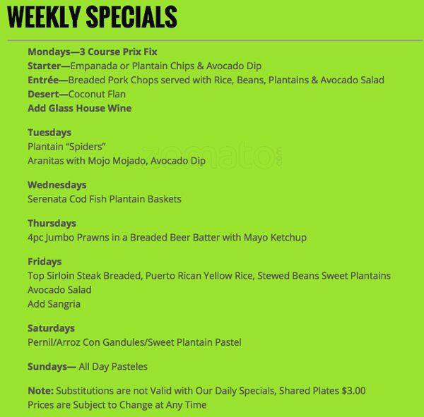Menu at El Coqui Puerto Rican Cuisine steakhouse, Santa Rosa