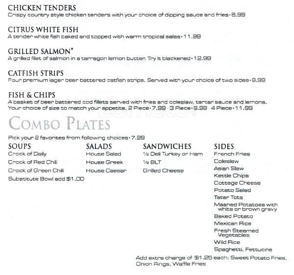 Menu at Malone's Clubhouse Grill, Arvada