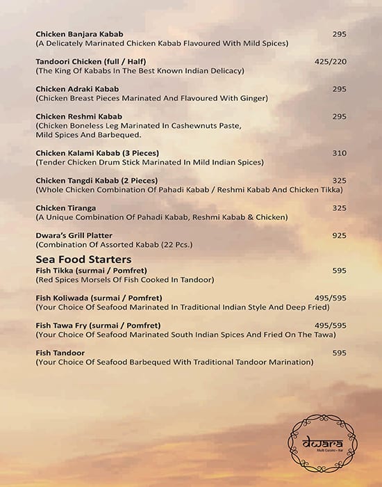 Menu at Hotel Dwaraka, Thane, Dwarka Residency 1st Floor Hajuri Dhargha ...