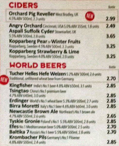 Menu at The Whispering Moon pub & bar, Wallington