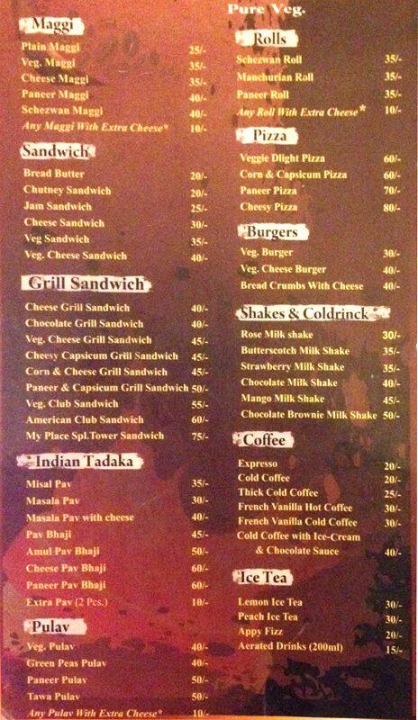 Menu at Cafe Eat Me, Pune, Jnana Prabodhini Road