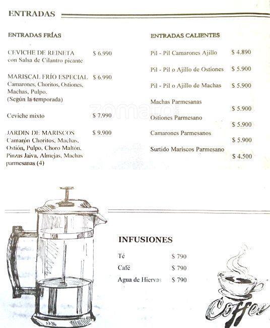 Menu at Carnes Lo Marcoleta restaurant, Quilicura