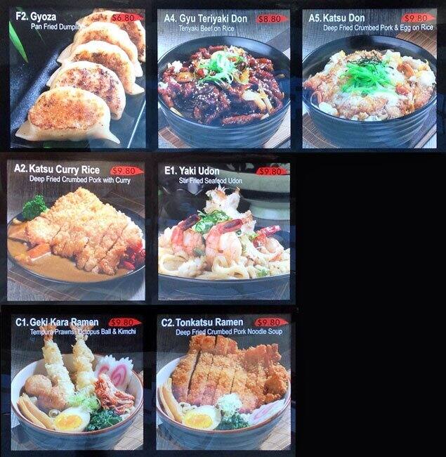 Menu at Yoyogi restaurant, Ringwood
