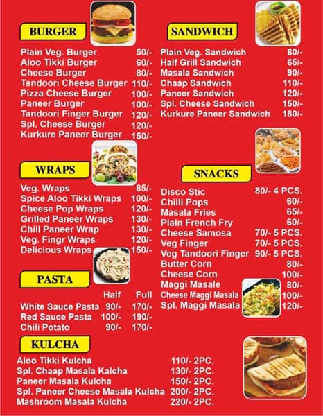 Menu of Anytime Snacks, Geeta Colony, New Delhi