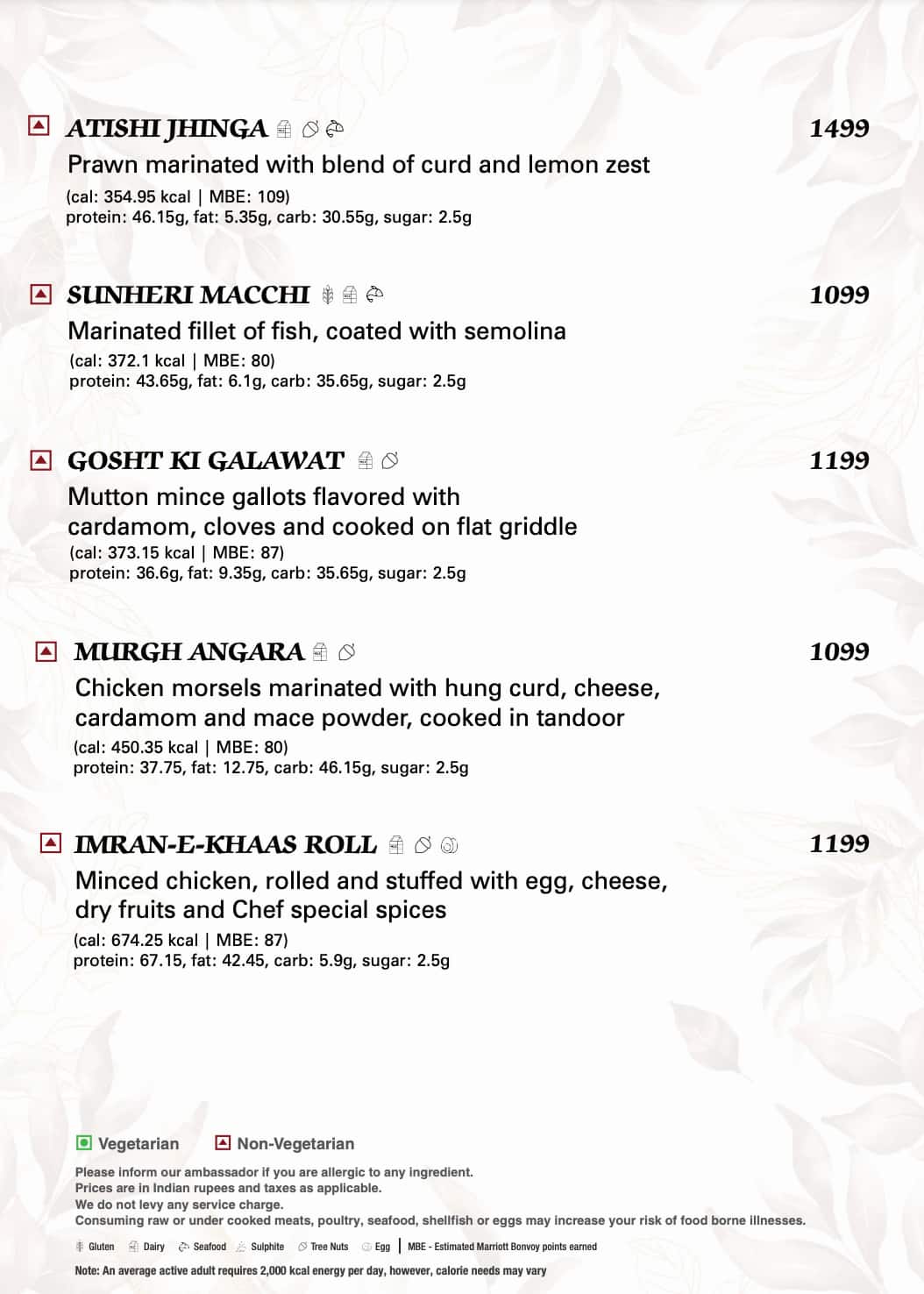 Menu of Anise - Courtyard By Marriott, Tajganj, Agra Menu of Anise - Courtyard By Marriott, Tajganj, Agra