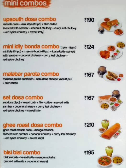 Menu at Upsouth, Rajajinagar, Bengaluru, B-1