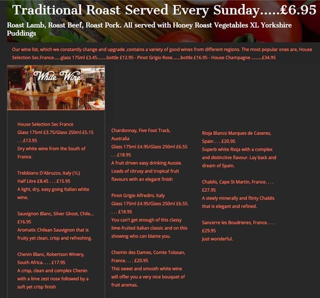 Menu at Boulevard restaurant, South Croydon, 7-8 Selsdon Rd