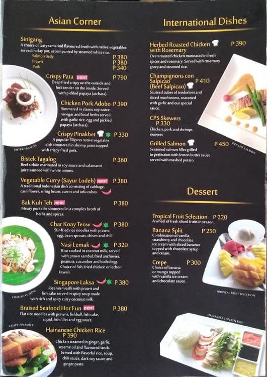 Menu at Bayleaf Restaurant & Bar Lounge, Makati