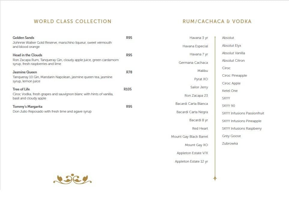 Menu at Asoka Restaurant, Bar and Lounge, Cape Town