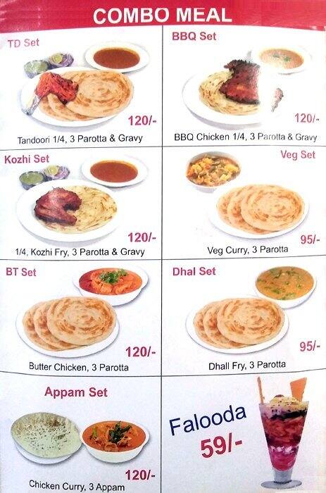 Menu at Hotel Blueberry, Chennai