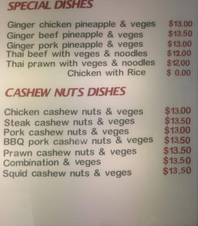 Menu at King of Kings fast food, Auckland