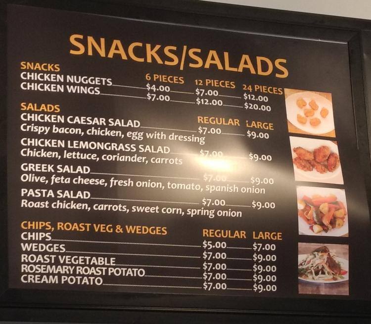 Menu at Chargrill Chooks restaurant, Enmore, 174 Enmore Rd