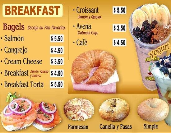 Menu at Fruteria Copacabana pub & bar, National City, Highland Ave
