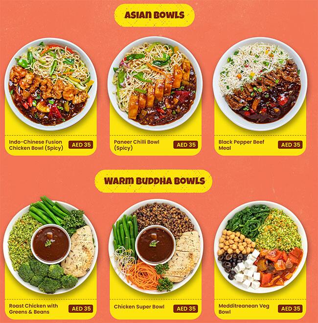 Menu at Honest Bowl, Dubai