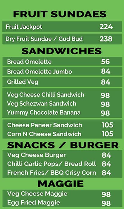 Menu of The Lassi Corner, Nagarbhavi, Bangalore
