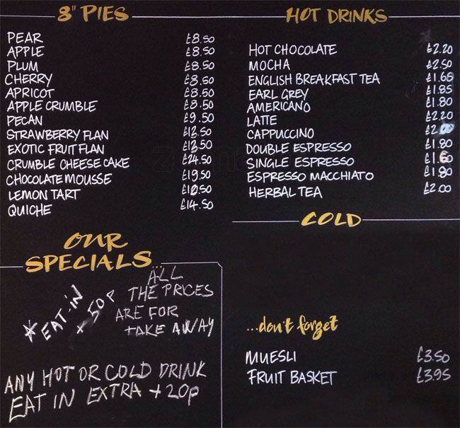 Menu at Hendon Bagel Bakery, London