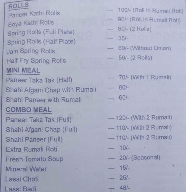 Radhey Shyam Bhatia Paneer Waley Menu - Zomato