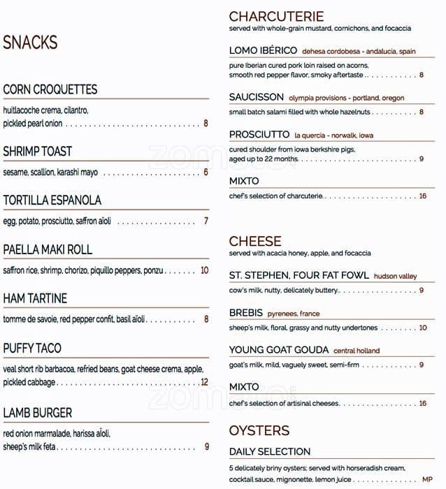 Menu at Volvér pub & bar, Philadelphia