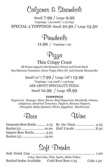 Menu at Corleone’s Famous New York Pizza & Gyros pizzeria, Daytona Beach