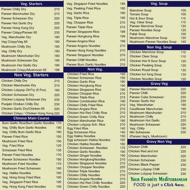 Menu of Dad's Kitchen, Near Andheri West Station, Mumbai