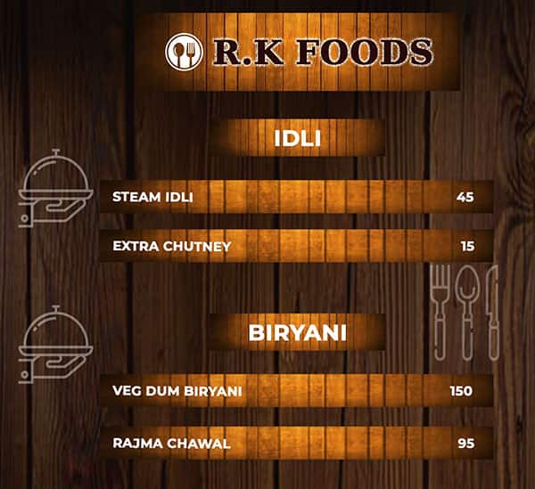 Menu of R K Food, Marve, Mumbai