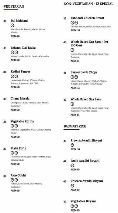 Menu at NOÉPE, Park Hyatt Dubai restaurant, Dubai